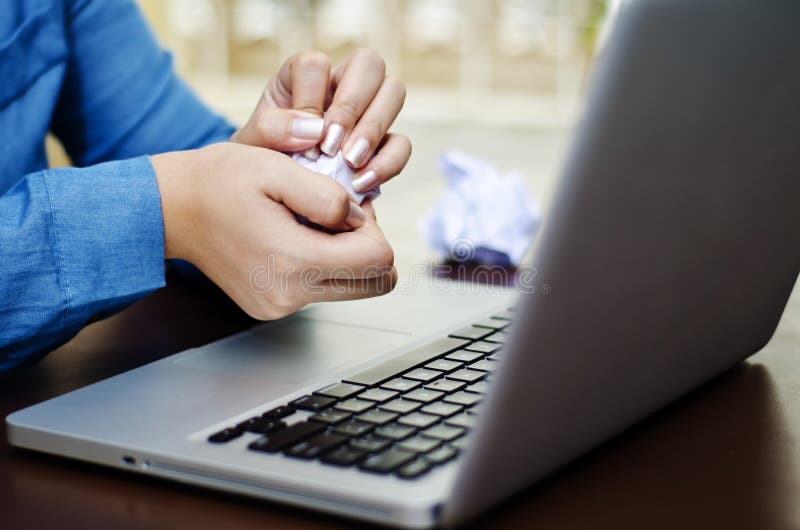 Squeeze paper stock photo. Image of woman, squeezed, homework - 25199806