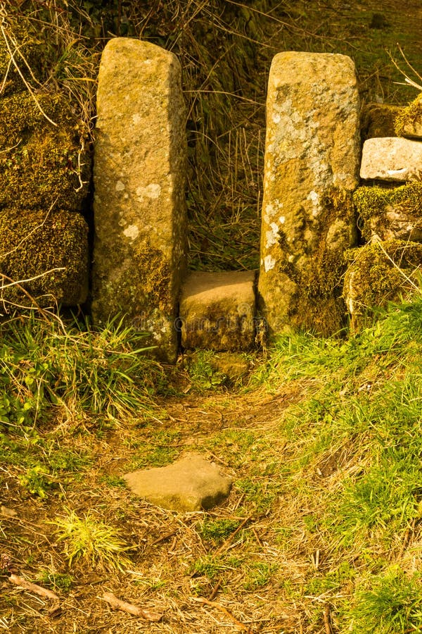 Squeeze Stile in Stone Wall Stock Photo - Image of district, hiking ...