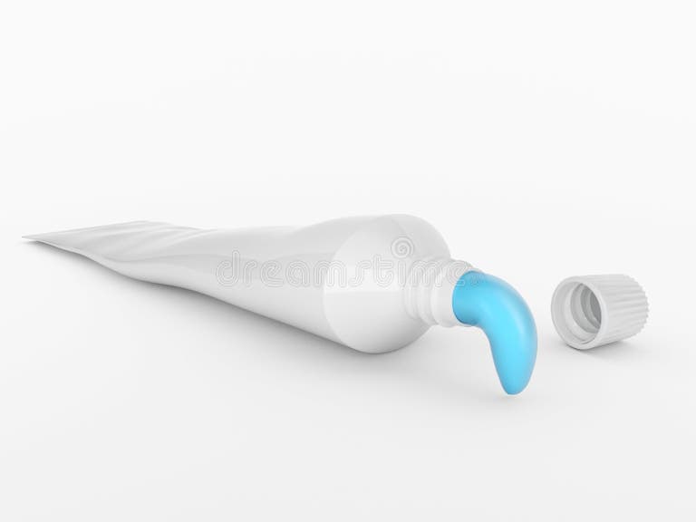Squeeze Toothpaste Out of a Toothpaste Tube on a White Background Stock ...