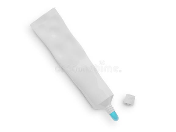 Squeeze Toothpaste Out of a Toothpaste Tube on a White Background Stock ...