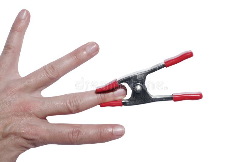 Squeezed Finger stock photo. Image of outch, fastener - 3037828