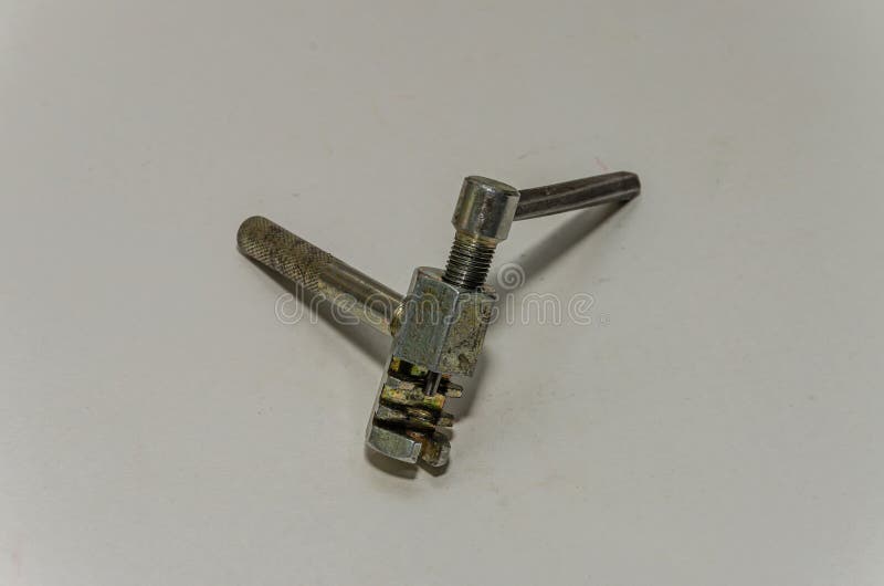 Squeezer for Disassembling a Bicycle Chain in a Repair Shop Stock Photo ...