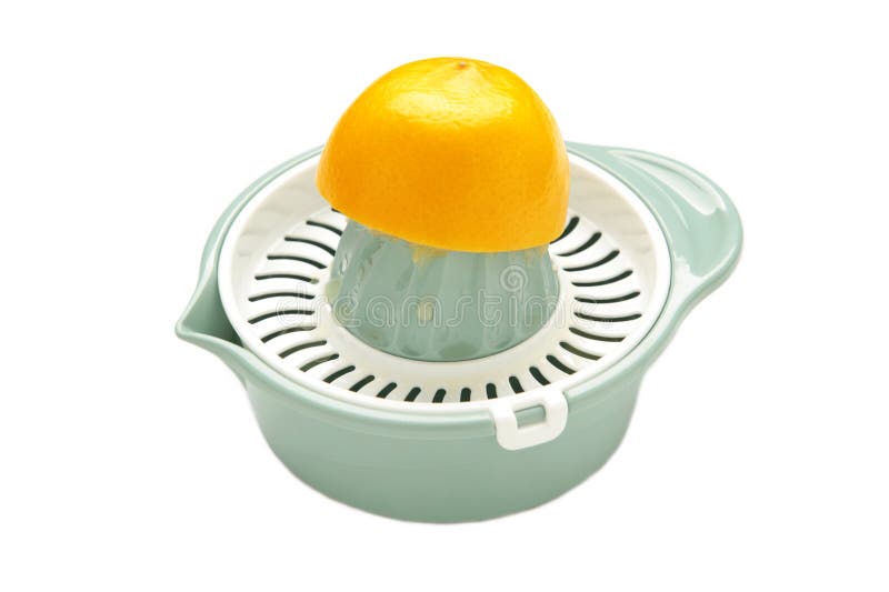 Squeezer and Lemons Isolated on White Background Stock Image - Image of ...
