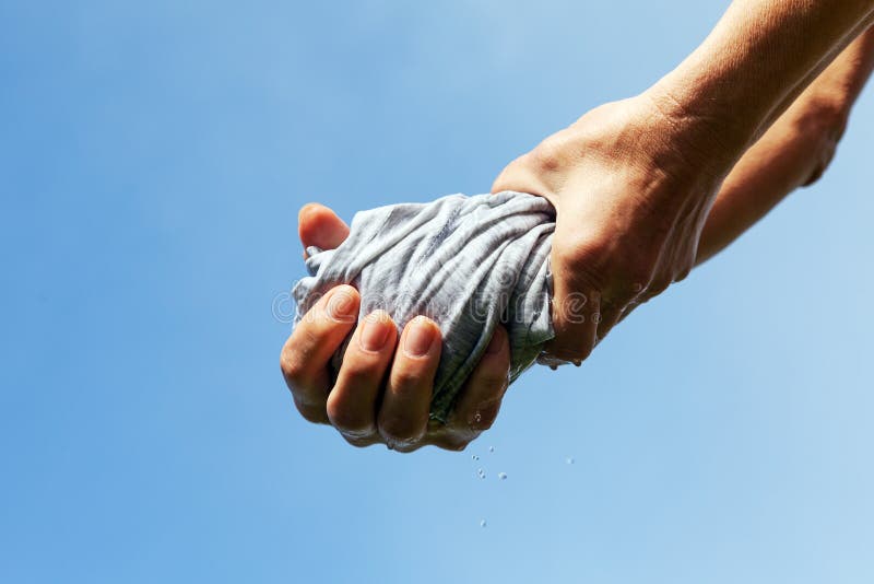 Squeezing of cloth. stock photo. Image of skin, wash - 60094122