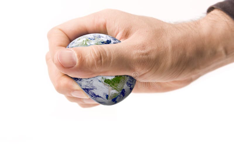 Squeezing Earth stock photo. Image of environment, fear - 7098214