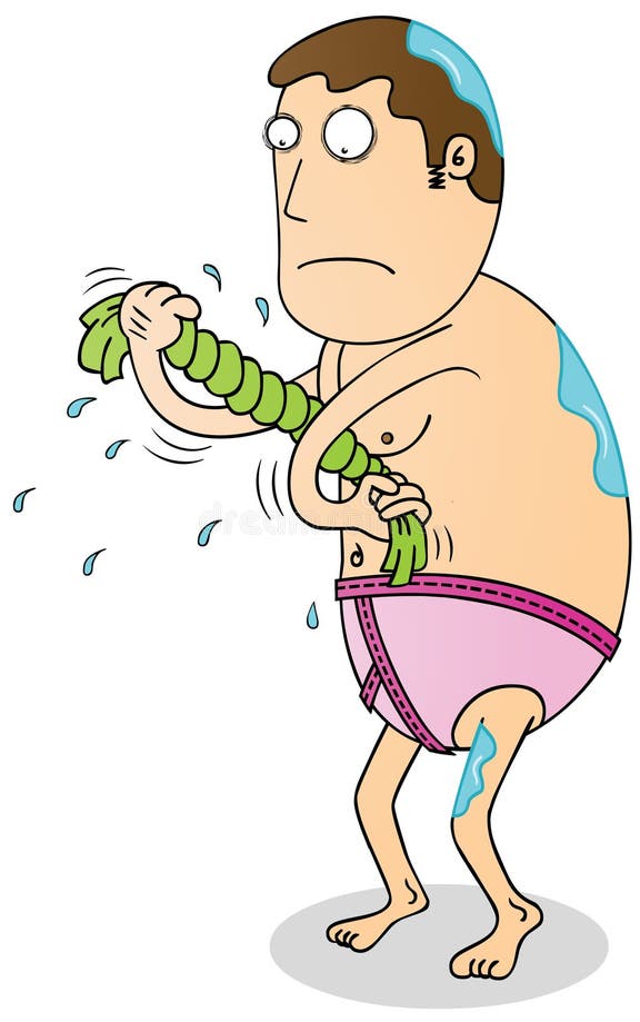 Squeezing wet cloth stock vector. Illustration of humor - 29310053