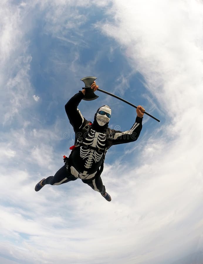 Squelette De Costume De Parachutiste, Halloween Photo stock - Image du ...