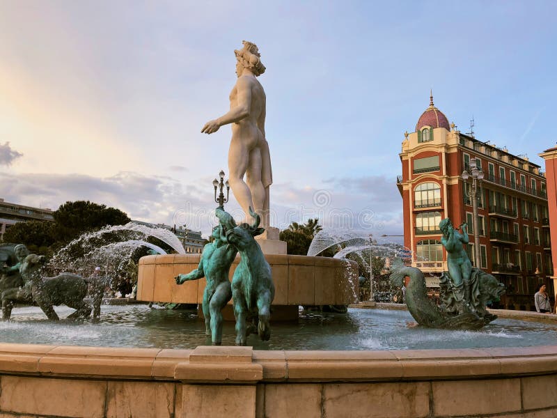 Squere in Nice, France Sunse Stock Photo - Image of italy, square ...