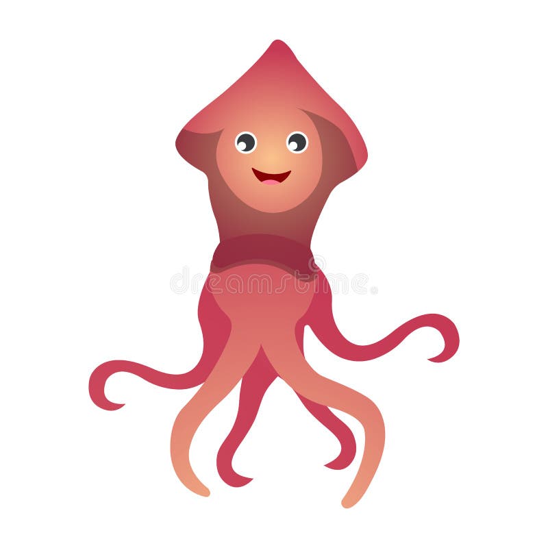 Squid Cartoon Character . Vector Stock Vector - Illustration of animal ...