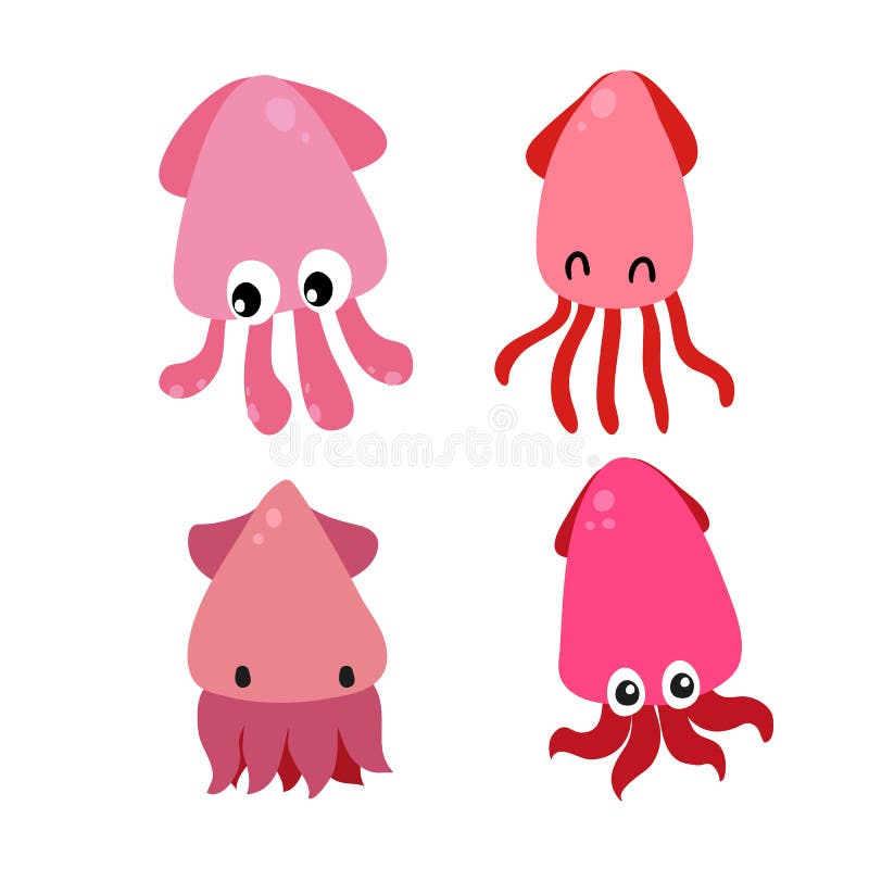 Squid Character Vector Design Stock Vector - Illustration of design ...