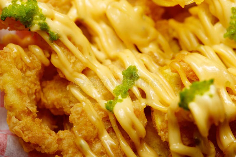 Squid and chips stock image. Image of cooking, meal - 168224563