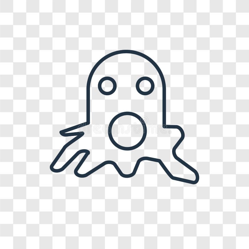 Squid Concept Vector Linear Icon Isolated on Transparent Background ...