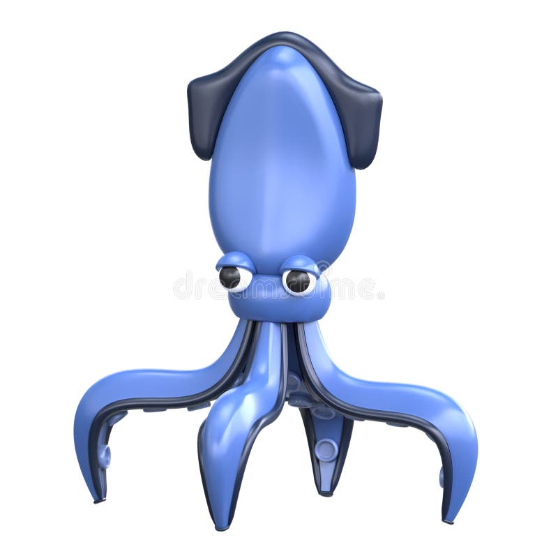 Squid 3D illustration stock illustration. Illustration of world - 349068116