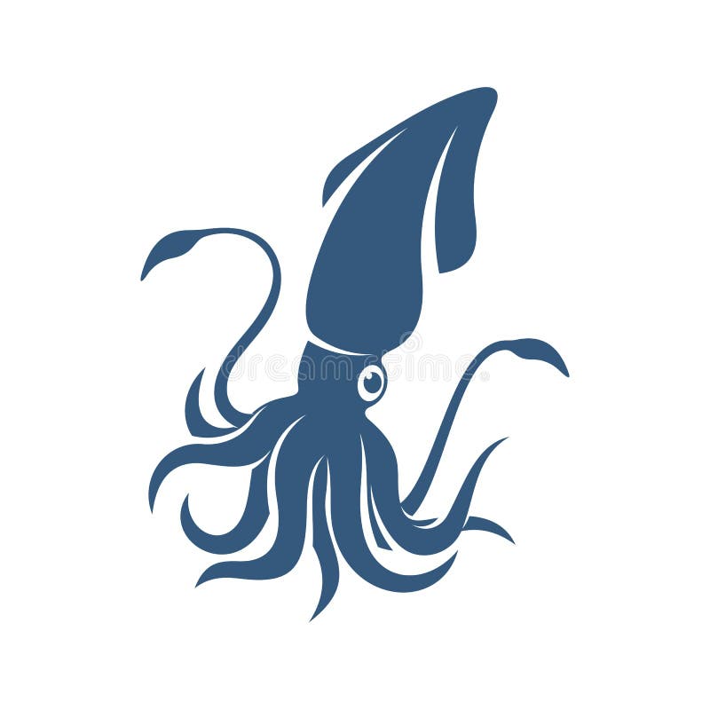 Squid Design Vector Illustration, Creative Squid Logo Template, Icon ...
