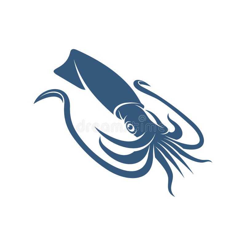 Squid Design Vector Illustration, Creative Squid Logo Template, Icon ...