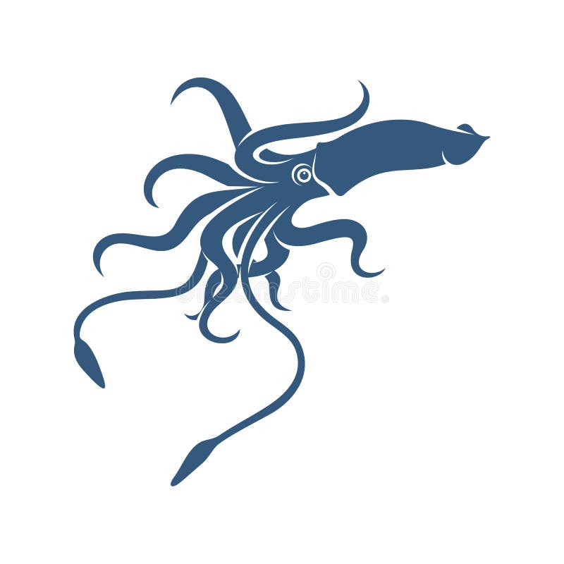 Squid Design Vector Illustration, Creative Squid Logo Template, Icon ...