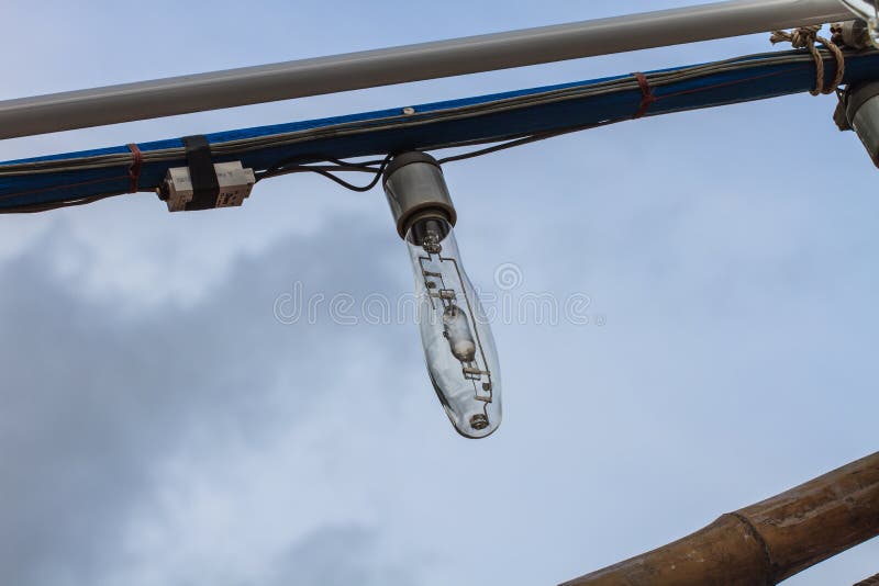 Squid Fishing Boat Light Bulb Stock Photo - Image of light, halogen ...