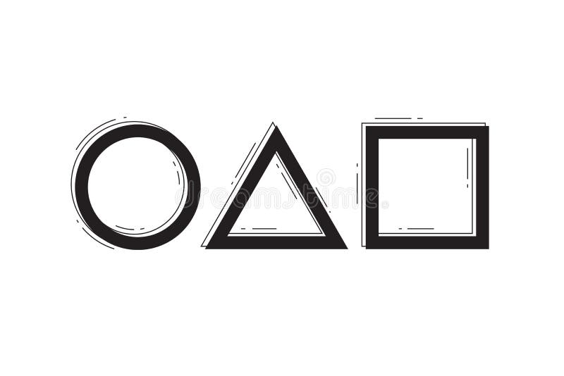 Squid Game Logo Design. Circle, Triangle and Square Geometric Shapes ...