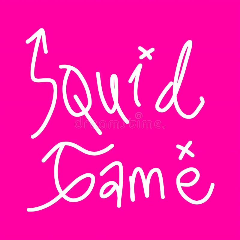 Squid Game White Handwriting on Pink Background for Wallpaper Editorial ...