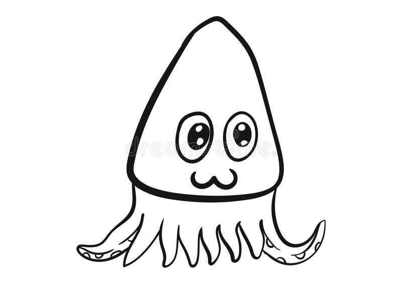 Squid Hand Drawing in a Simple Style Doodle Vector Icon Stock Vector ...