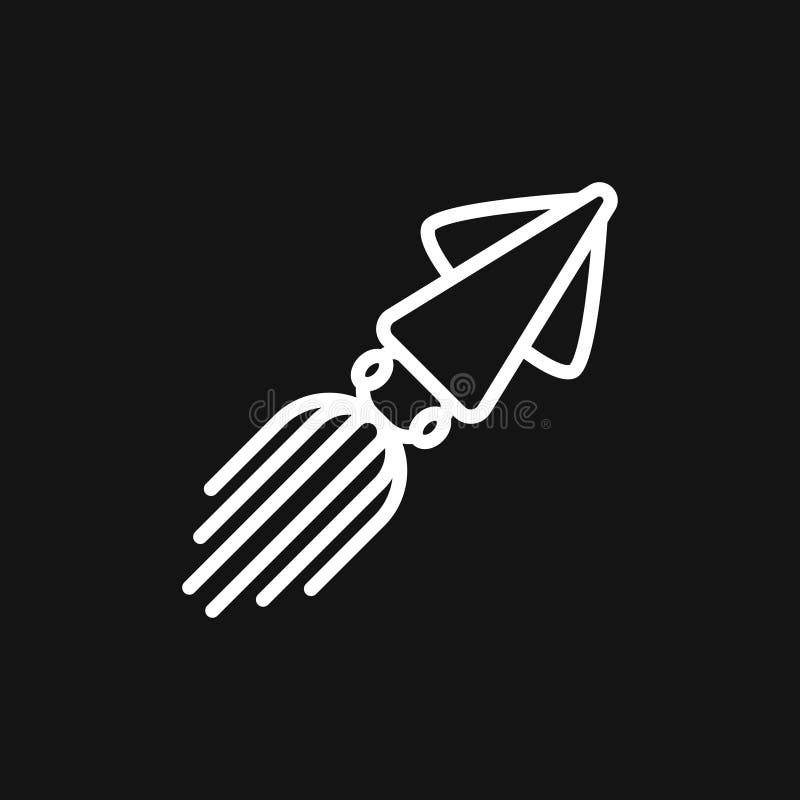 Squid Icon. Vector Isolated Black and White Illustration Stock Vector ...