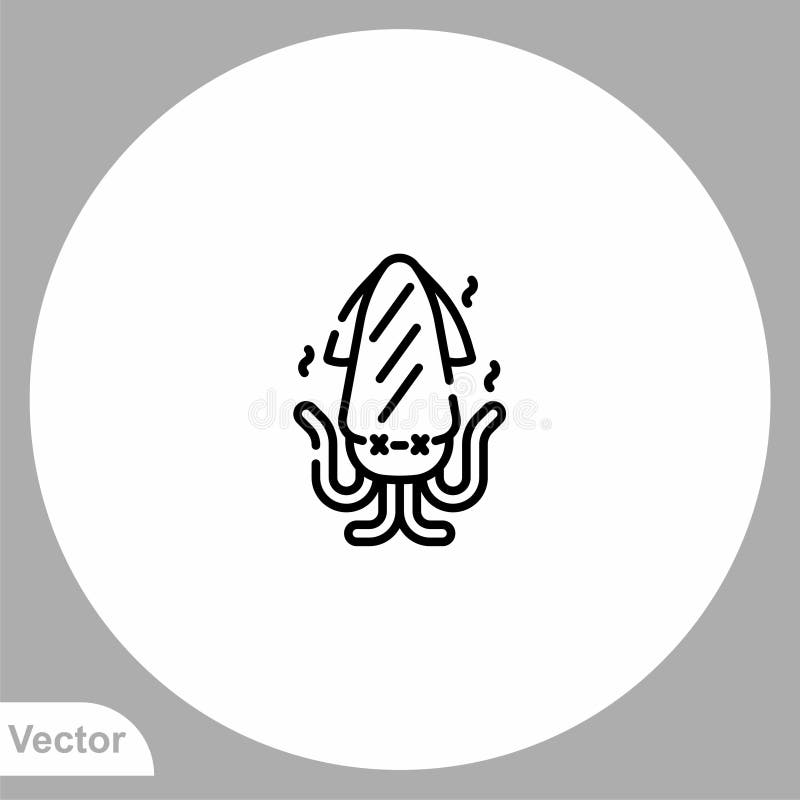 Squid Vector Icon Sign Symbol Stock Vector - Illustration of graphic ...