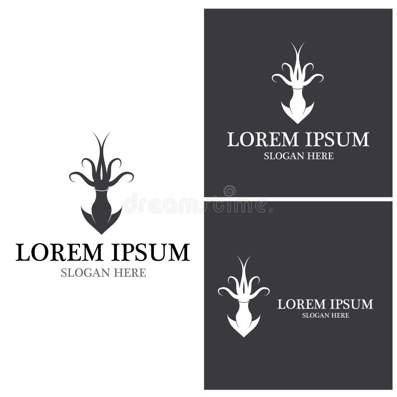 Squid Icon and Symbol Template Stock Illustration - Illustration of ...
