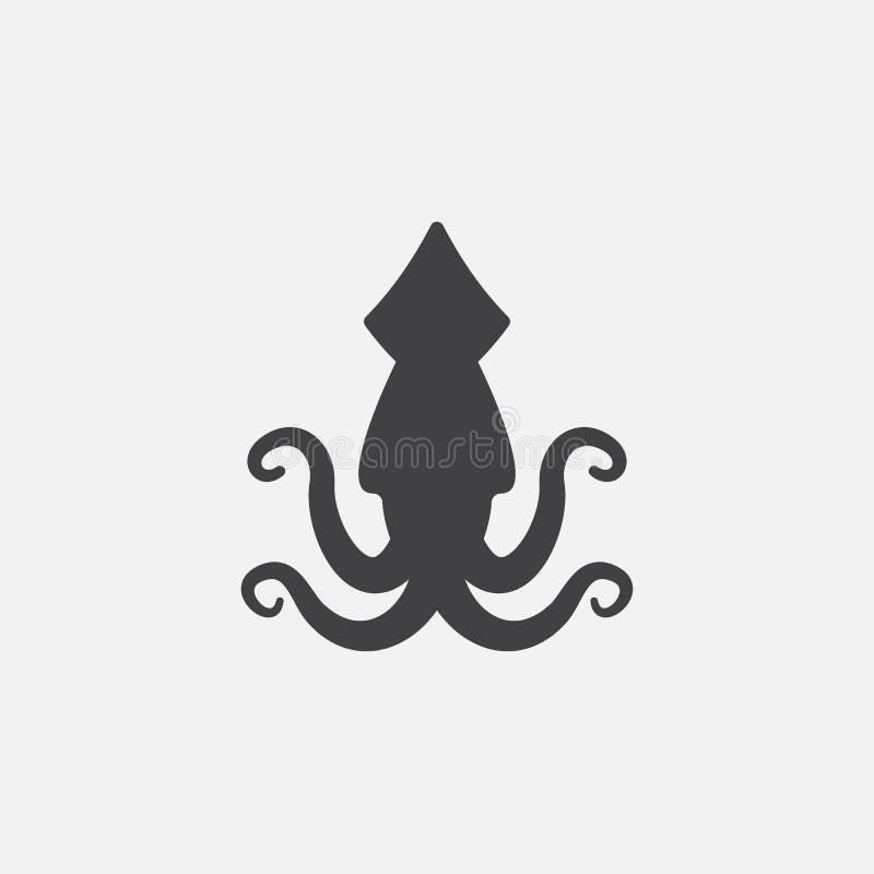 Squid Icon Vector Isolated on White . Stock Vector - Illustration of ...