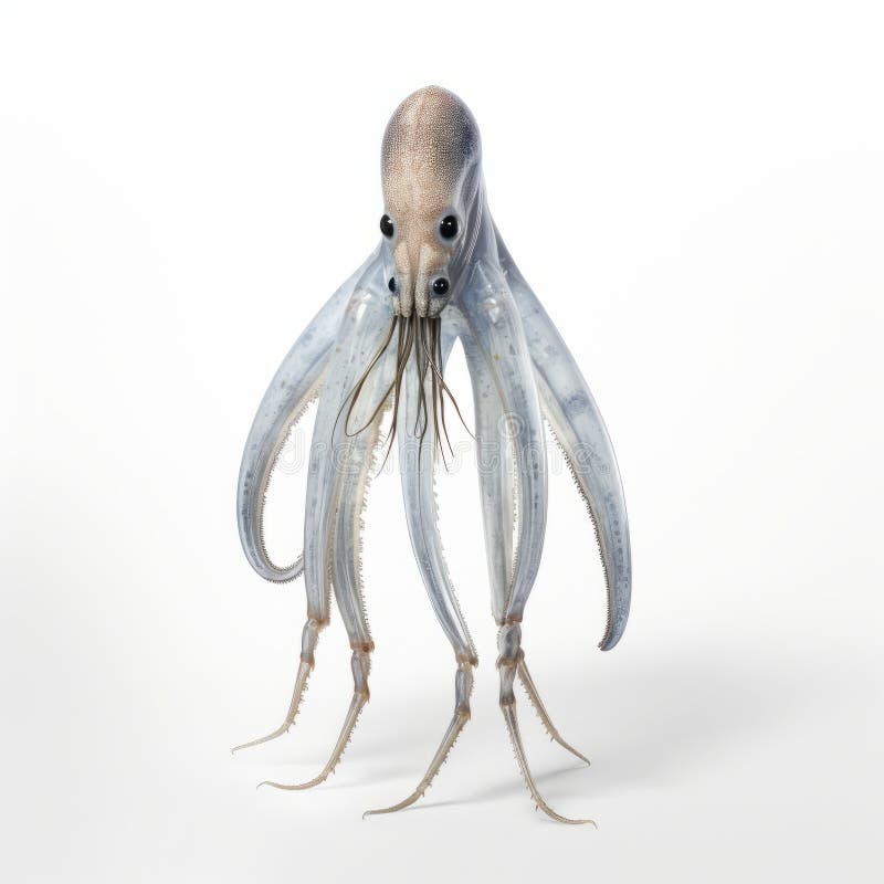 Stunning 3d Illustration of Squid Creature in National Geographic Style ...