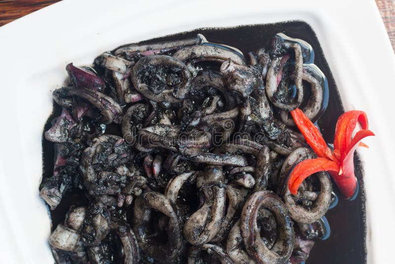 Squid in ink stock photo. Image of sauce, oishi, culture - 64965144