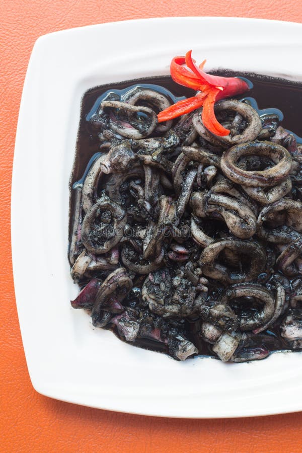 Squid in ink stock image. Image of delicious, lunch, breakfast - 64965337