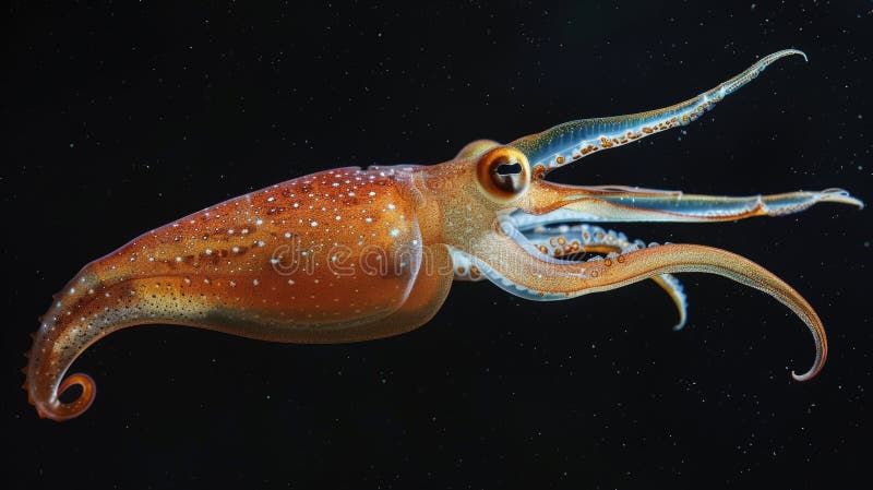 A Squid with Its Mouth Open in the Water. Ideal for Marine Life ...