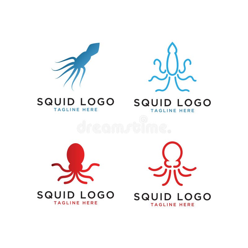 Squid logo design template stock vector. Illustration of template ...