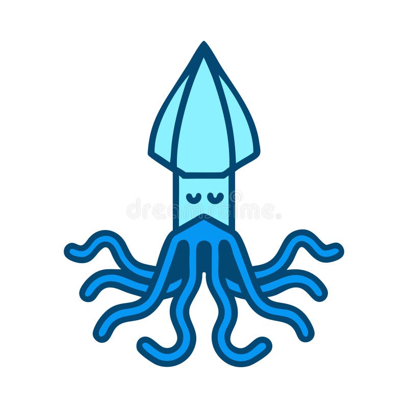 Ocean wildlife squid icon stock illustration. Illustration of vector ...