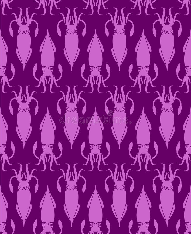 Squid Pattern Seamless Concept Version. Background Squids Stock Vector ...