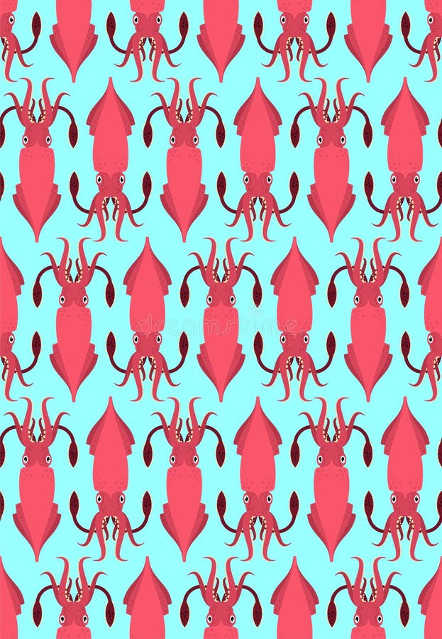 Squid Pattern Seamless Concept Version. Background Squids Stock Vector ...