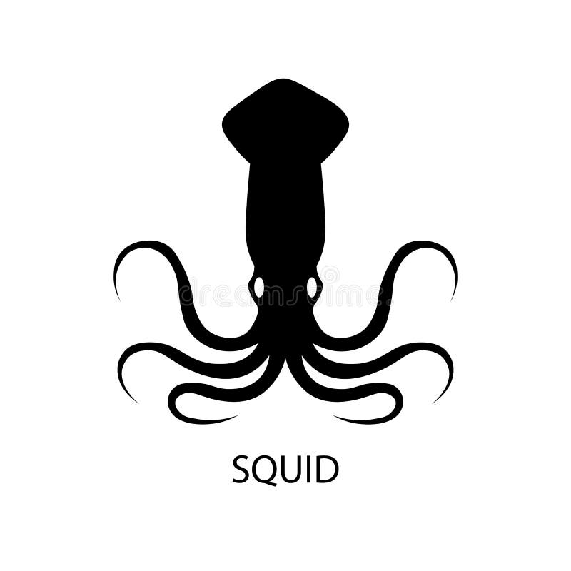 Squid Sign Black Icon. Vector Illustration Eps 10 Stock Illustration ...