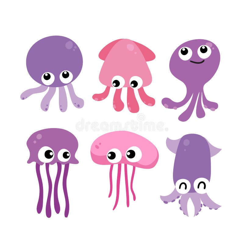 Squid Character Vector Design Stock Vector - Illustration of design ...