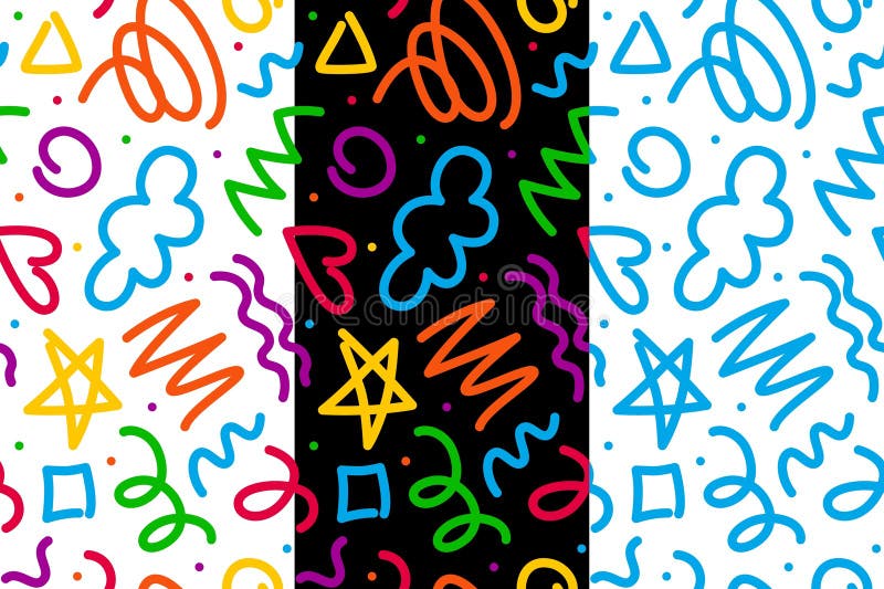 Squiggle Line Pattern. Abstract Vector Background Stock Illustration ...