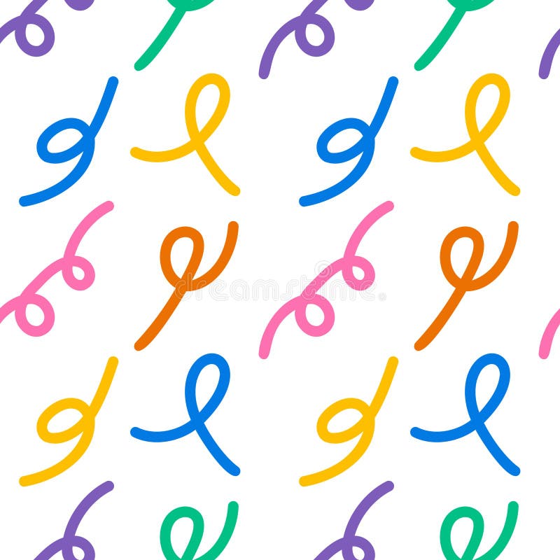 Colorful Lines Squiggle Seamless Pattern Vector Illustration Stock ...
