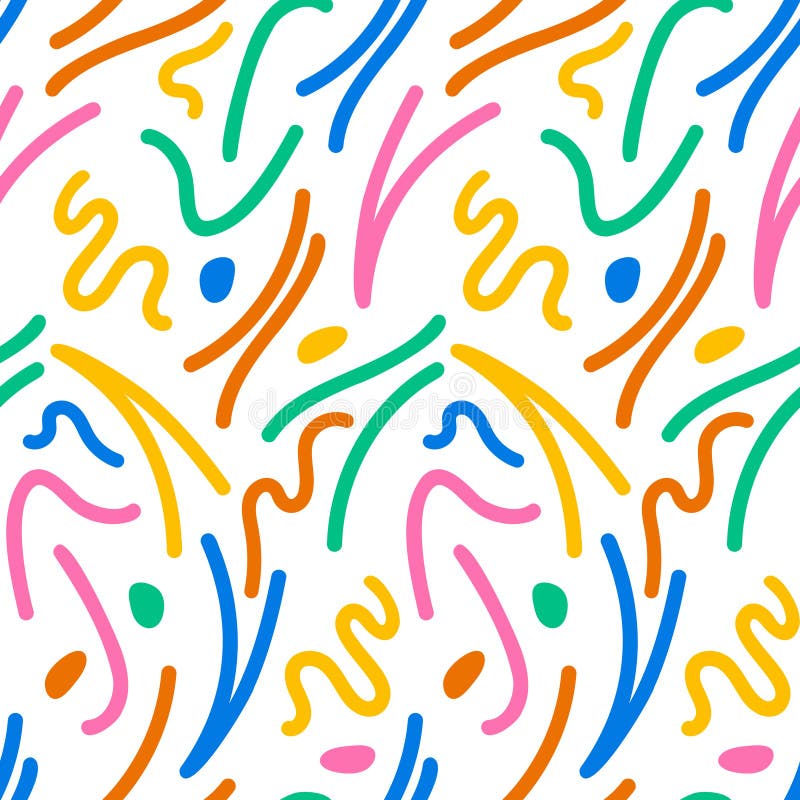 Colorful Lines Squiggle Seamless Pattern Vector Illustration Stock ... Colorful Lines Squiggle Seamless Pattern Vector Illustration Stock ...