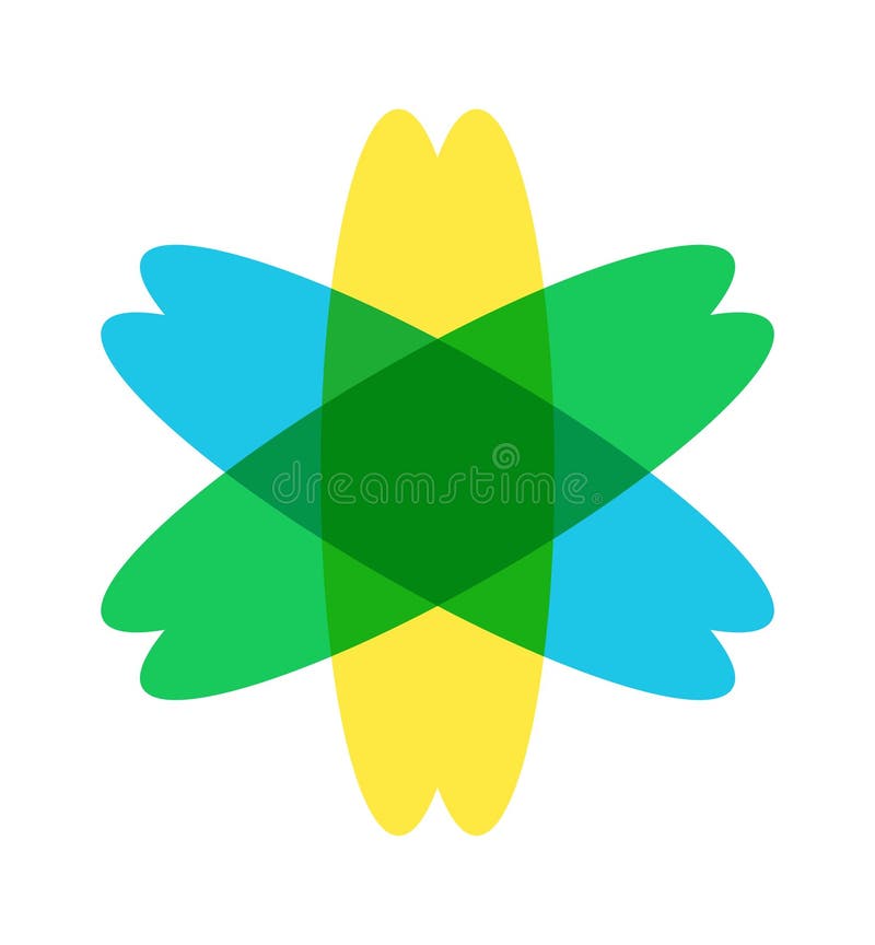 Squiggle Shapes Crossed Flower Risograph Stock Vector - Illustration of ...