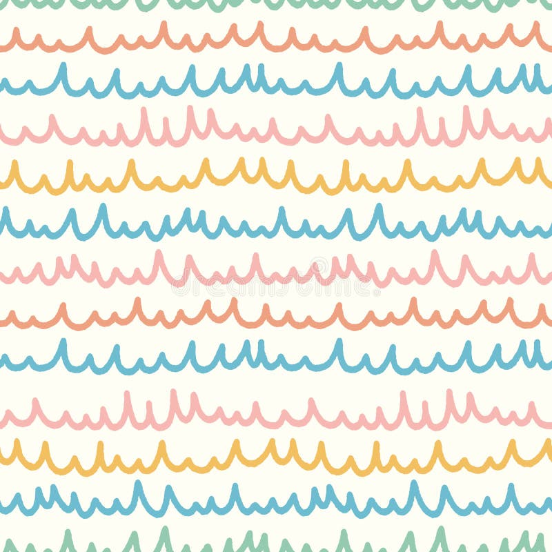 Abstract Squiggle Pattern Background in Blue and White. Fun Modern Design Element of Wavy Lines ...