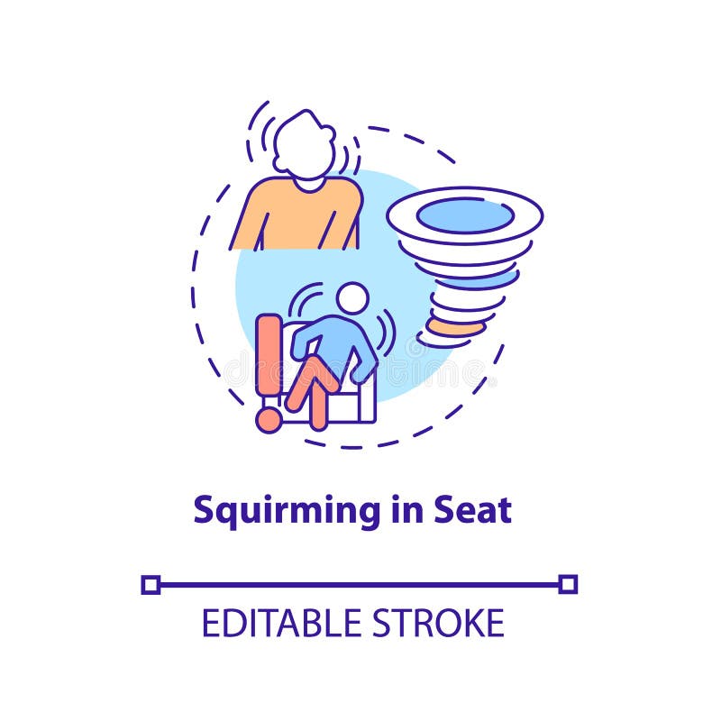 Squirming in Seat Concept Icon Stock Vector - Illustration of linear ...
