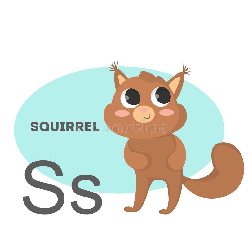 Squirrel on alphabet. stock vector. Illustration of language - 107321395