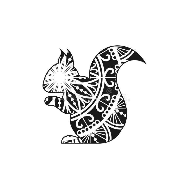 Squirrel Animal Mandala Design Illustration Vector Stock Illustration ...