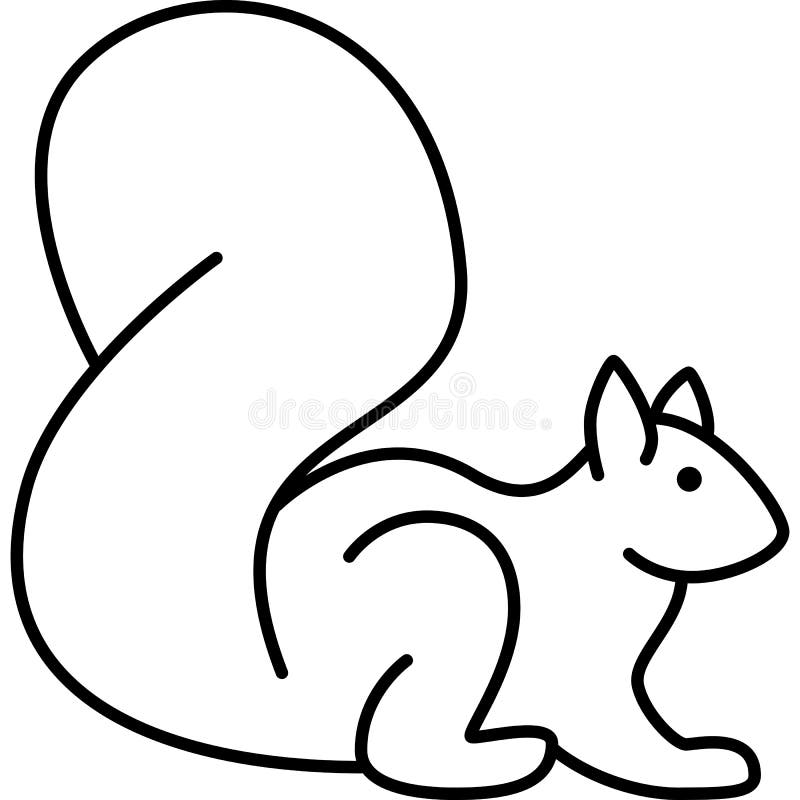 Squirrel Animal Outline Icon Vector Stock Vector - Illustration of ...