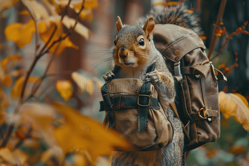 Squirrel Backpack stock illustration. Illustration of cute - 334830842