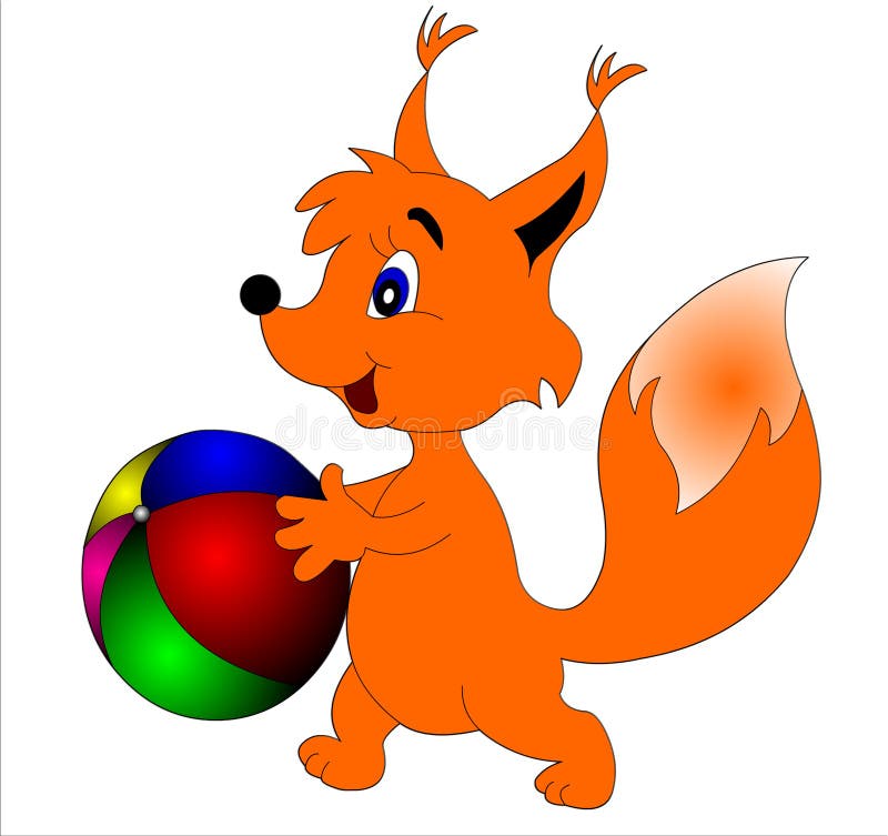 The Squirrel with ball stock illustration. Illustration of animal ...