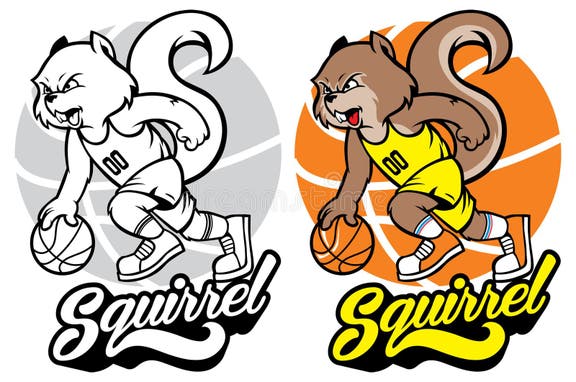 Squirrel basketball mascot stock vector. Illustration of score - 36104644